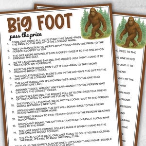 Bigfoot Pass the Prize, Sasquatch Monster, Camping Adventure, Boy Girl ...