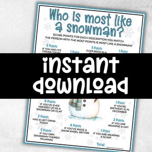 Who is Most Like a Snowman, Winter Games, Frosty the Snowman, Winter ...