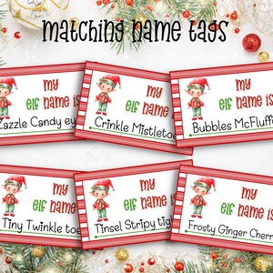 Elf Name Tag Game, Kids Christmas, Elf Name Board Sign, Elf Name ...