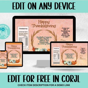 Harvest Wreath Chip Bag Template, Fall Party Favors, Thanksgiving Chip ...