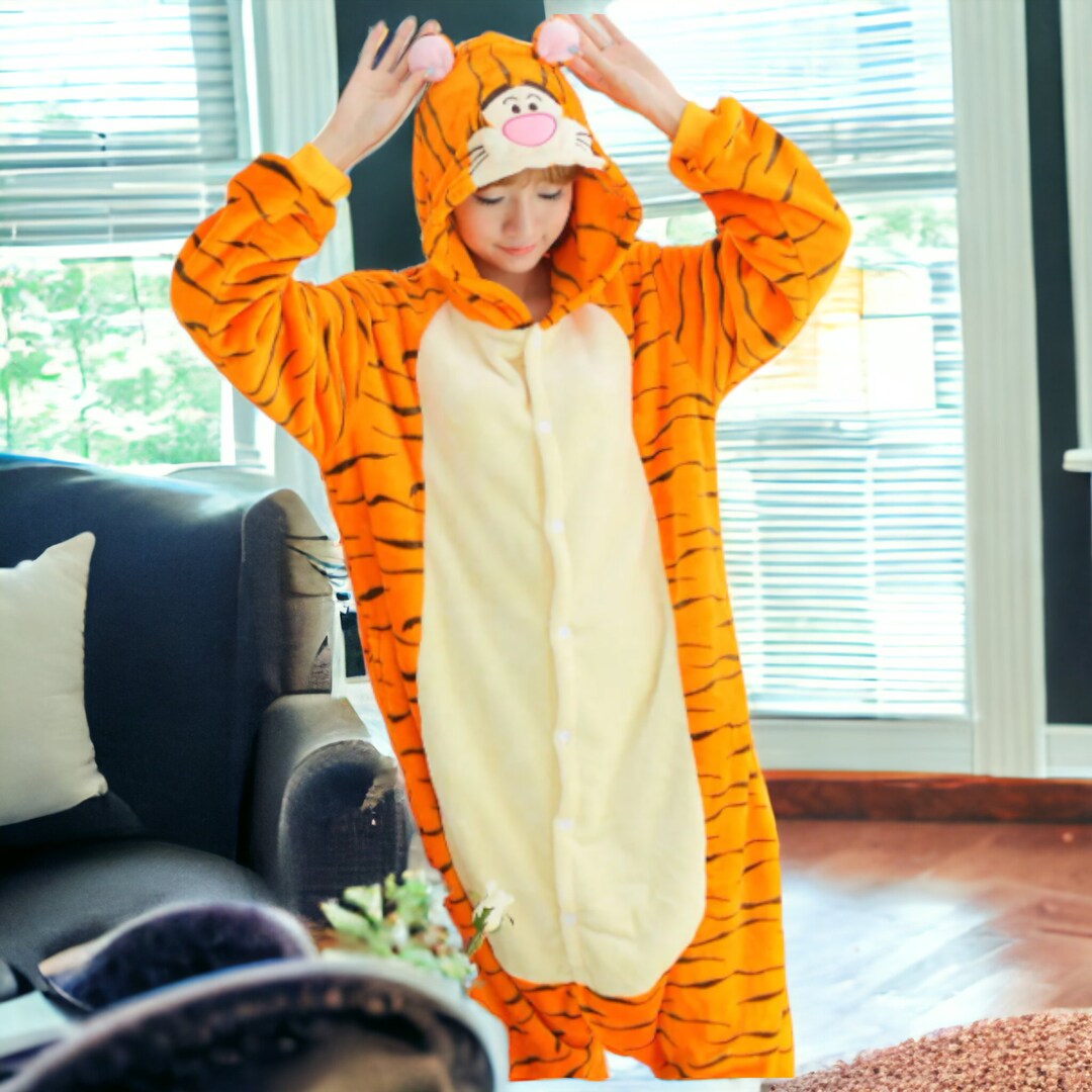 Winnie the Poo Disney Onesie Hooded Blanket Tigger Onesie, Winter Adult ...