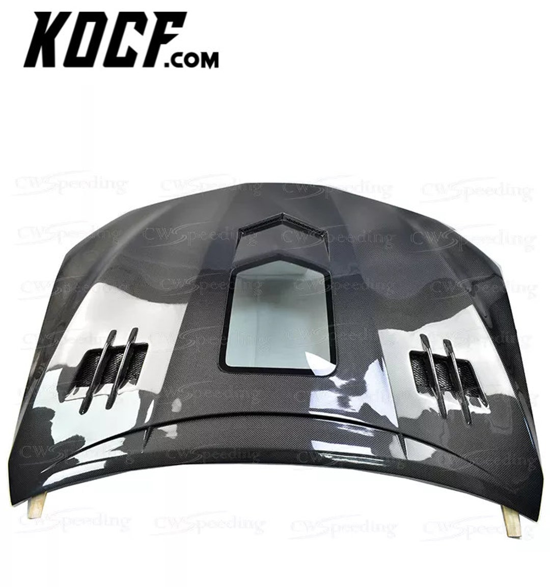 V2 Carbon Fiber Engine Hood Bonnet Cover Compatible for 2018-2024 ...