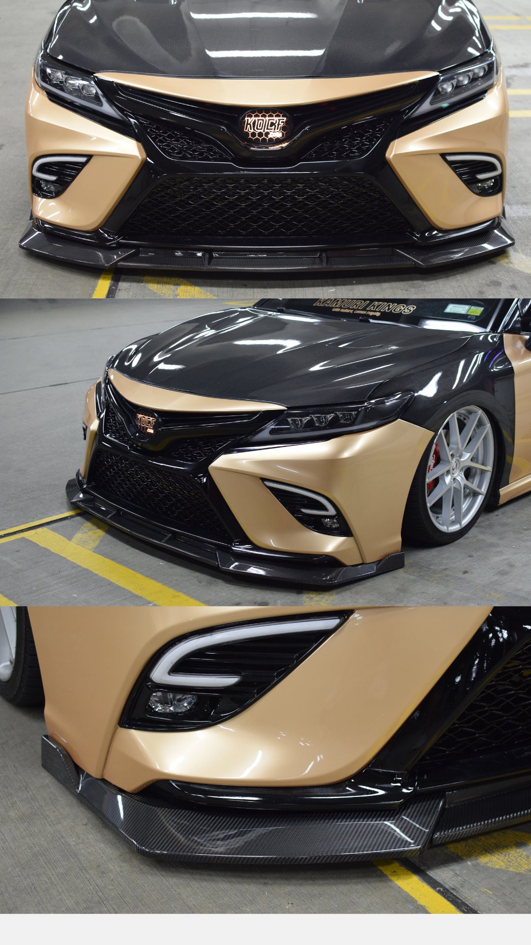 CF Front Lip for 2018-2024 Toyota Camry Compatible Real Carbon Fiber ...