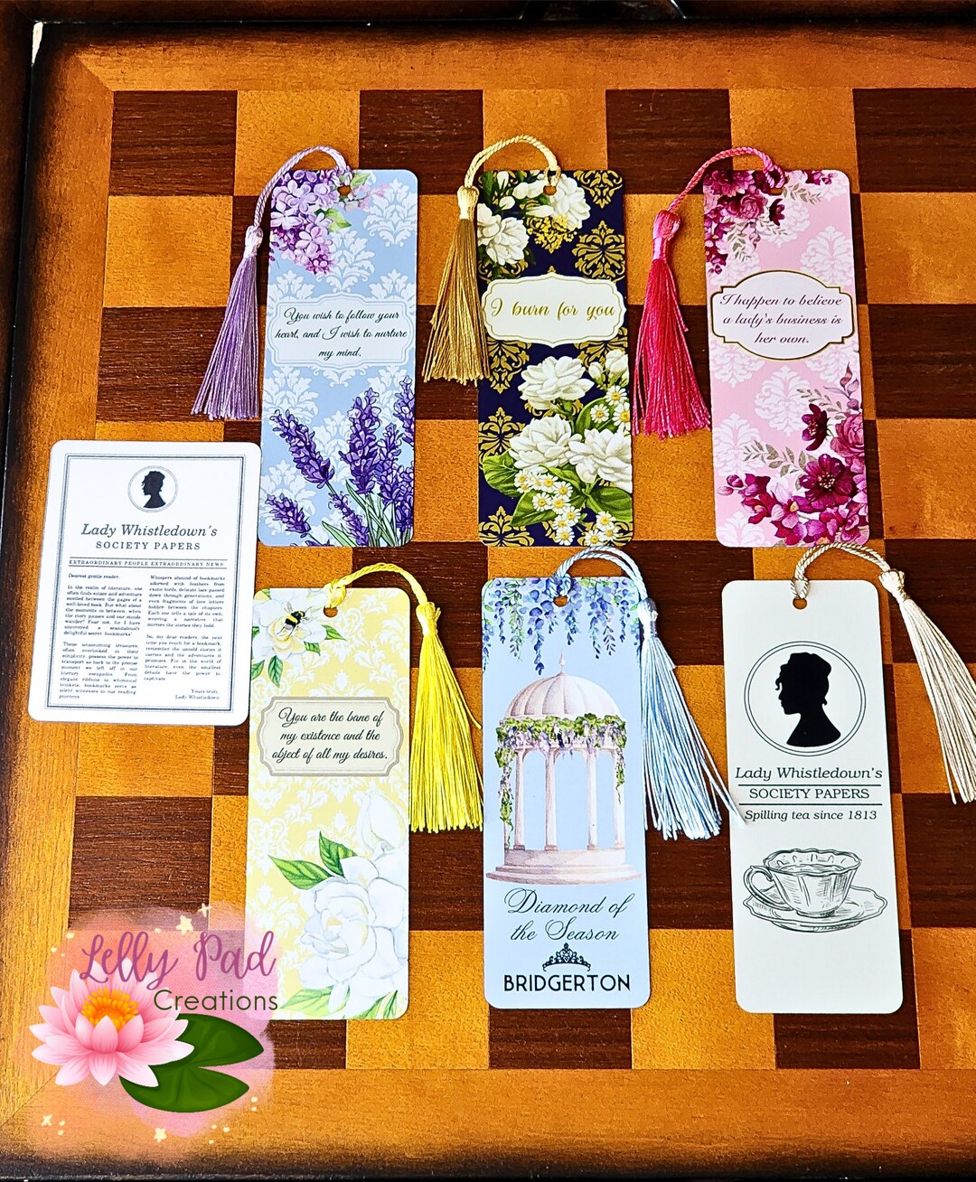 Bridgerton Inspired Bookmarks, Aluminum Bookmarks With Tassels, Made by ...