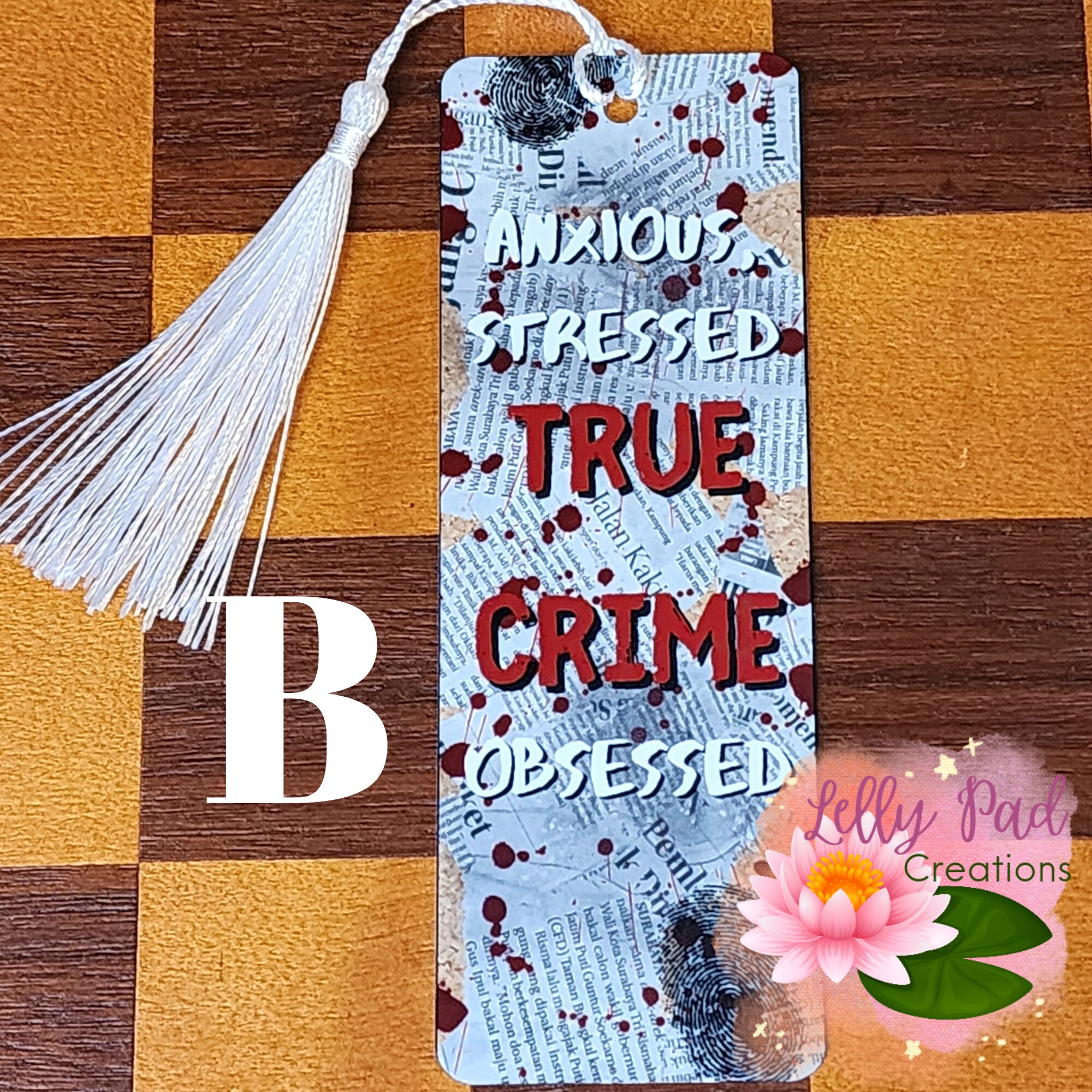 True Crime Bookmarks, Aluminum Bookmarks With Tassels, Made by ...