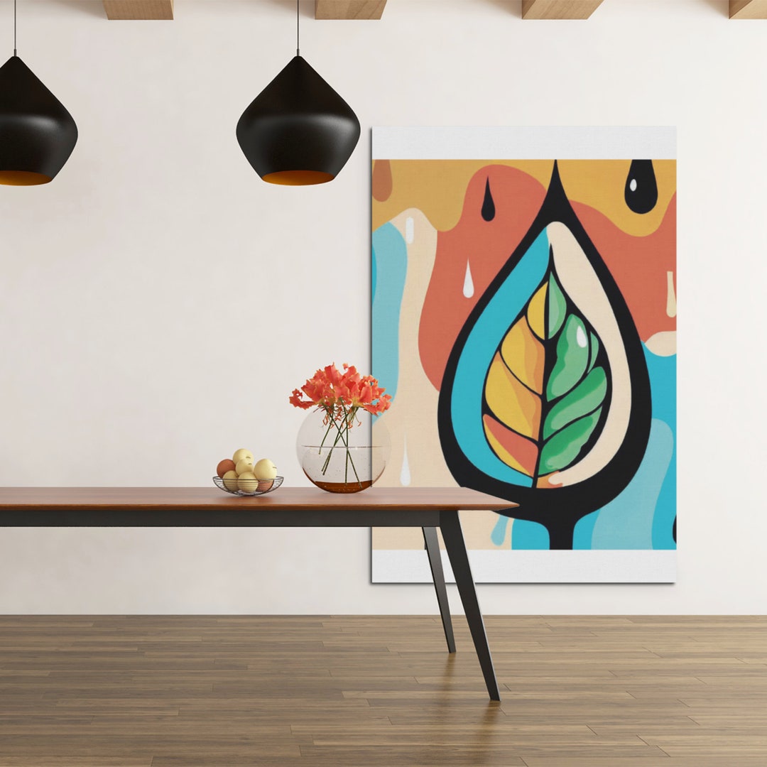 Leafdrop Poster, Printable Art, Printable Poster, Colorful Art, Bright Art, Abstract Art, Wall ...