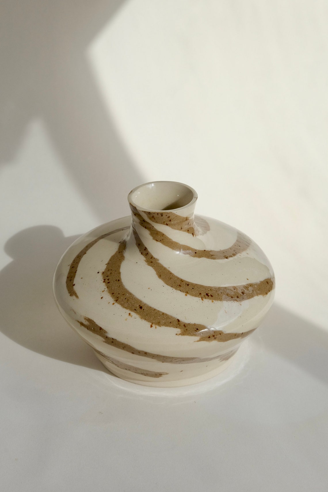 Handmade Marble Ceramic Vase, Pottery Marble Vase, Ceramic Flower Vase ...