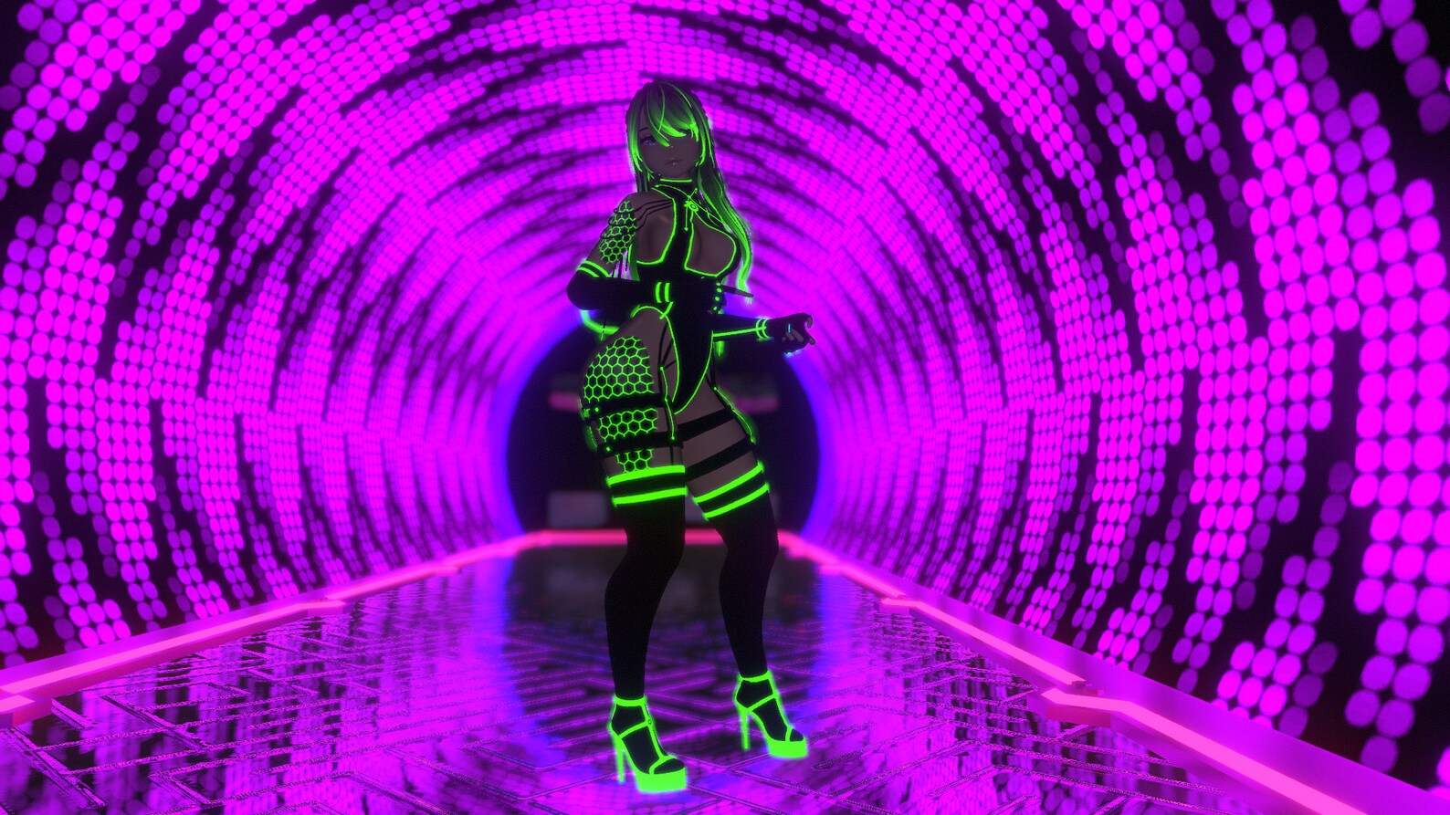 Kate [rave Dance] [quest and PC] 3.0 Vrchat Avatar Green/good Optimized ...