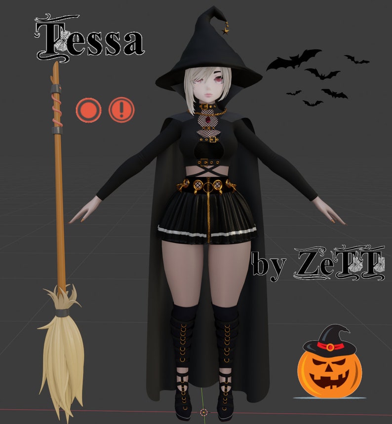 Tessa Witch Halloween Poor Optimized 3.0 Vrchat Avatar Physbones - Etsy UK