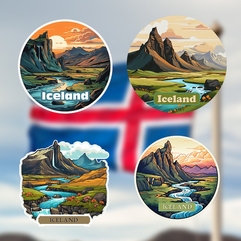 Travel Destination Vibrant Stickers Famous Countries Landmarks Tourism ...