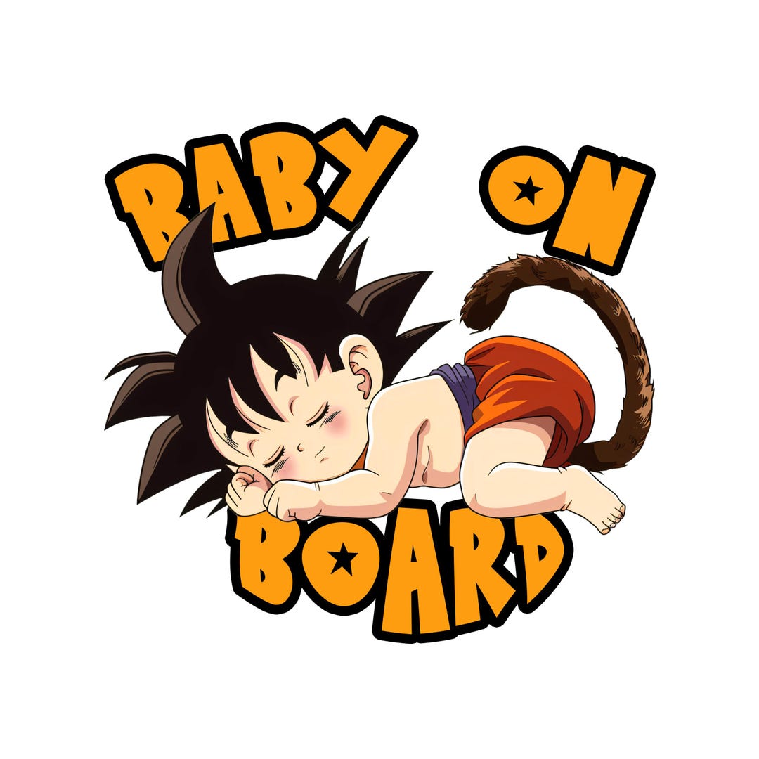 Car Sticker, Baby on Board, Car Decals, Cool Anime Cute Boy Goku Baby ...