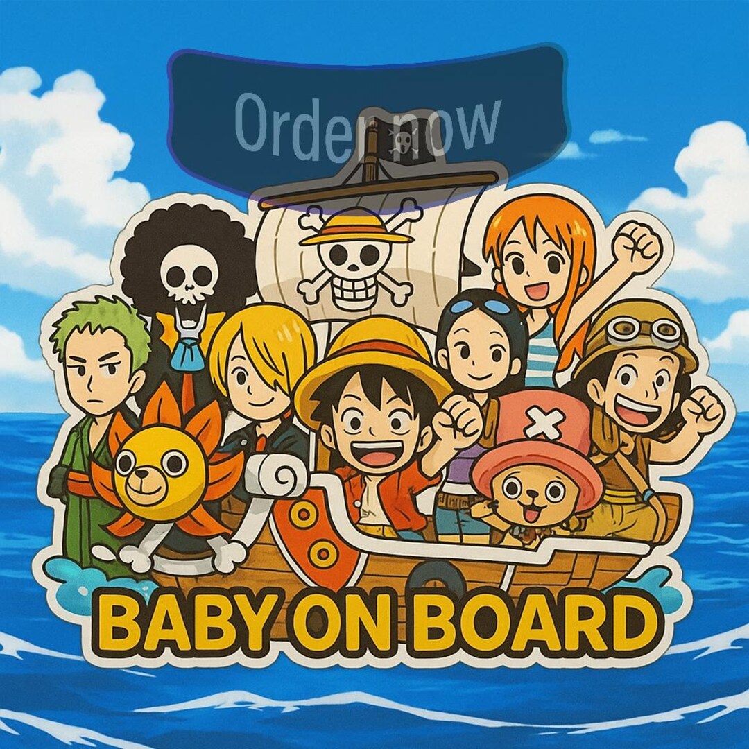 High Quality Cute Car Sticker Baby on Board OP Strawhats Cute Anime ...