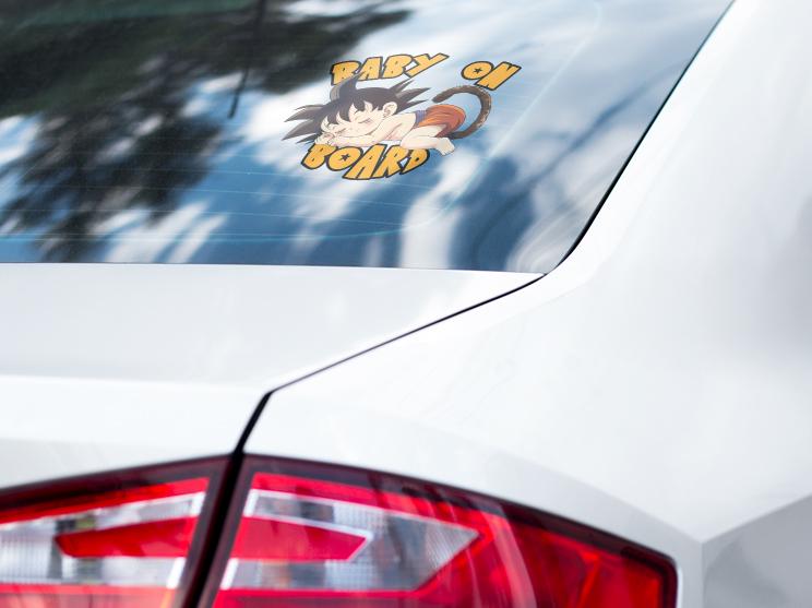 Car Sticker, Baby on Board, Car Decals, Cool Anime Cute Boy Goku Baby ...