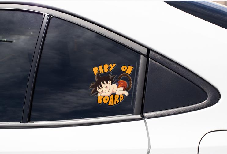 Car Sticker, Baby on Board, Car Decals, Cool Anime Cute Boy Goku Baby ...