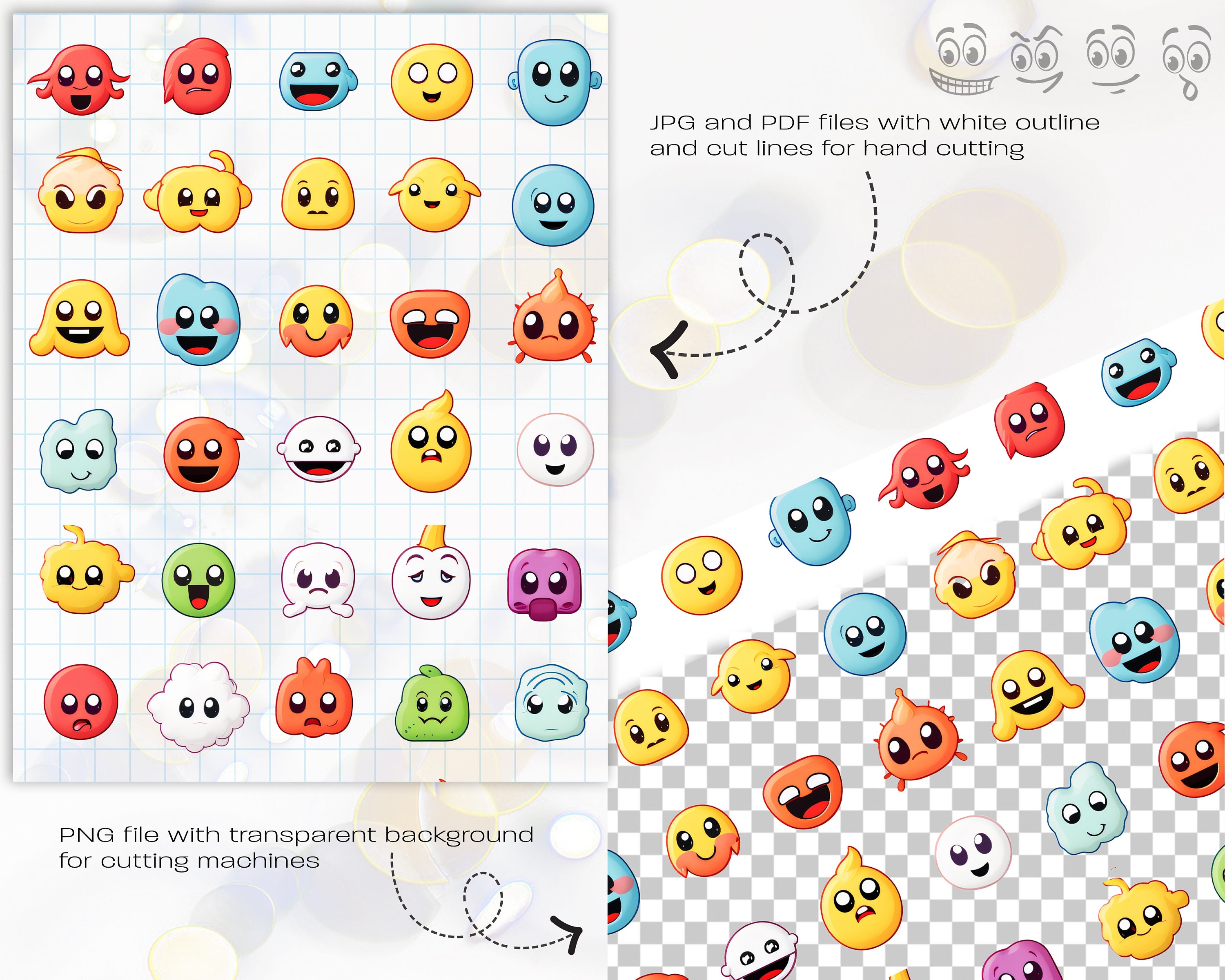 Printable Cute Game Emoji Stickers Pack 2 | Bold Colorful Vector ...