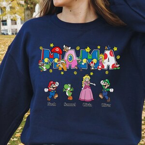 Custom Super Mario Mama Mother Day Shirt | Mario Luigi Mama Shirt ...