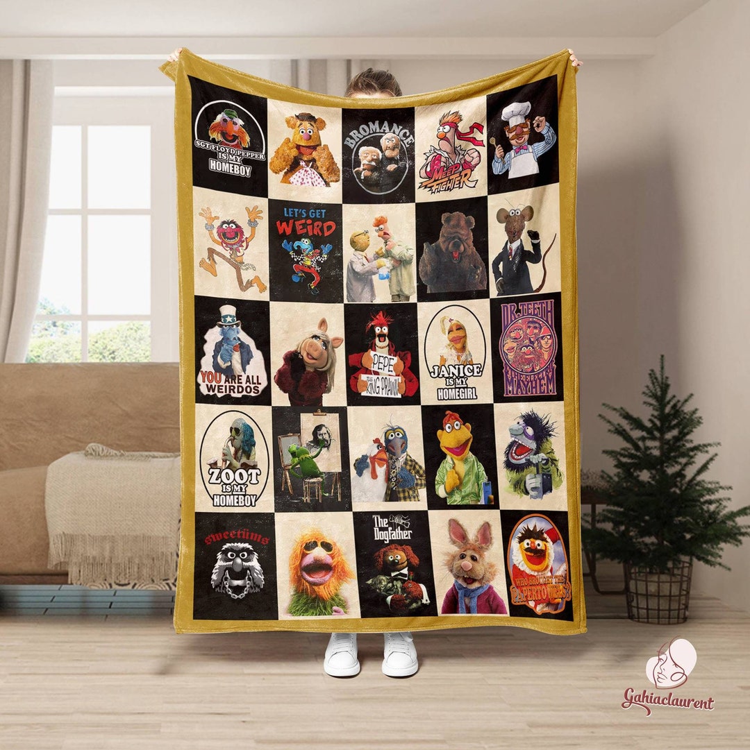 Muppet Show Fleece Blanket | Muppet Show Characters Kermit the Frog ...