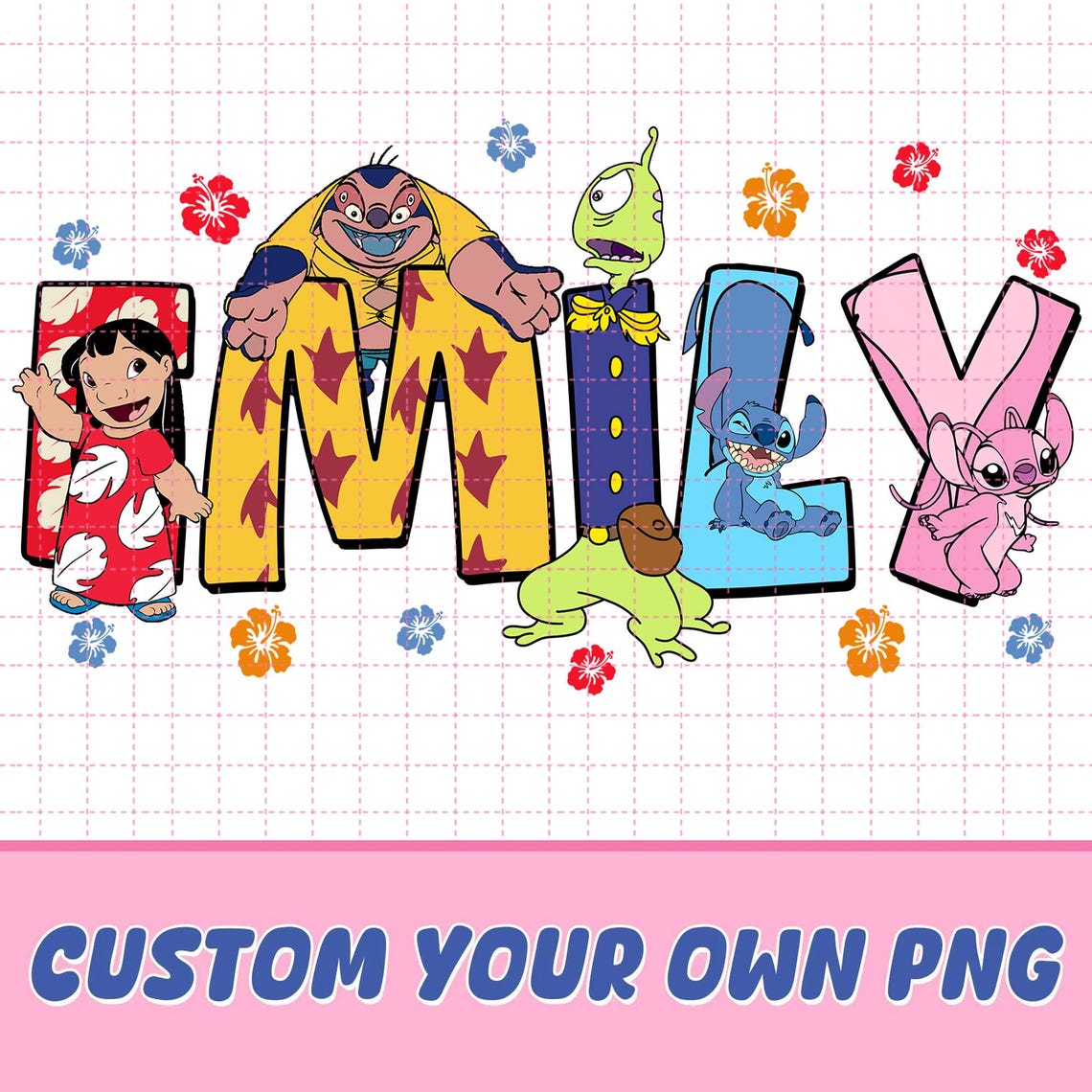 Custom Name Disneyland Stitch and Lilo Birthday Png, Disneyland Stitch ...
