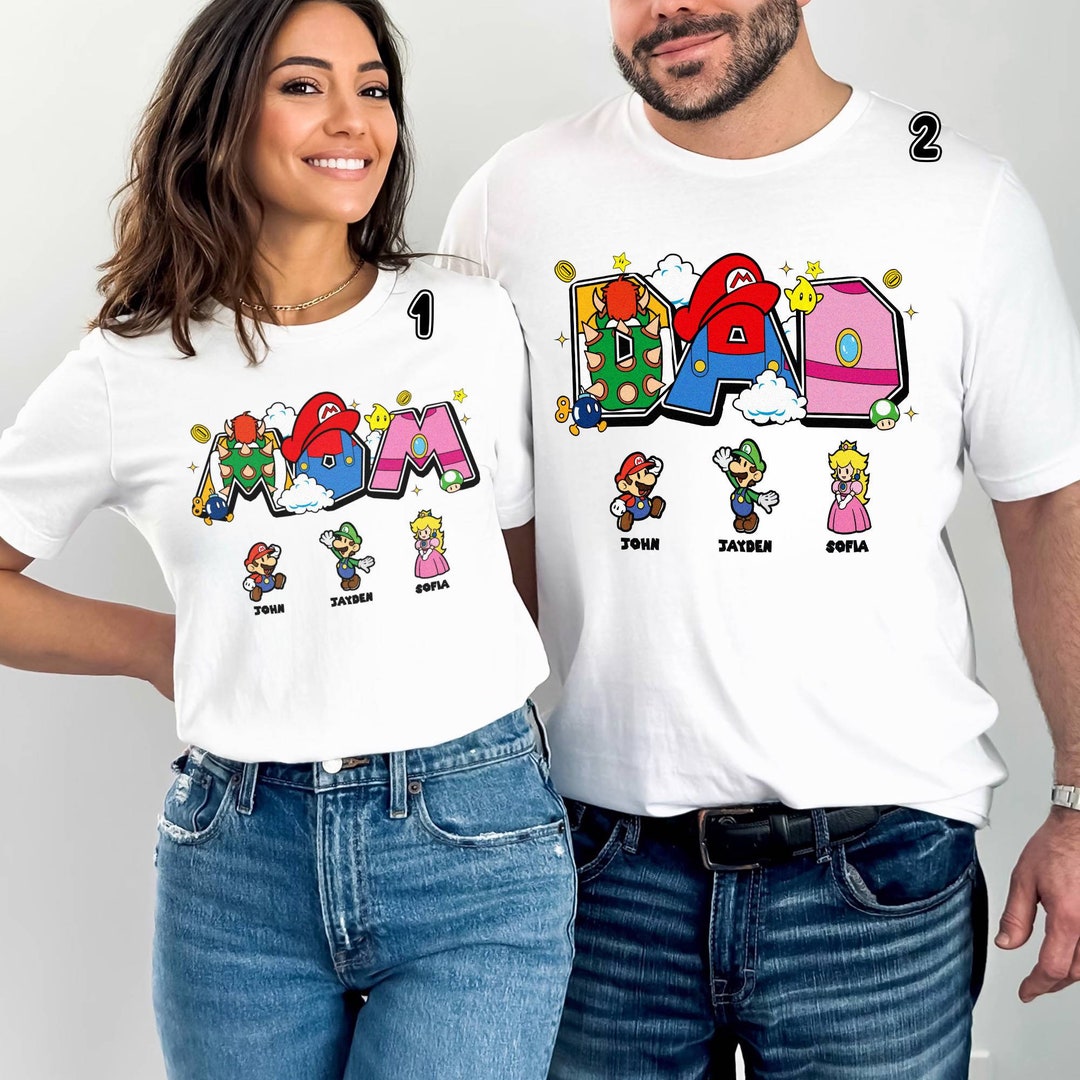 Custom Dad Mom Super Mario Father's Day Shirt Mario Bros Dad Shirt ...