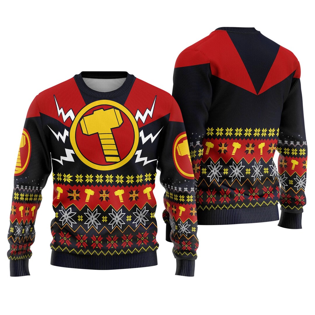 Thor Avengers Merry Ugly Sweater Thor Christmas Sweatshirt Avengers ...