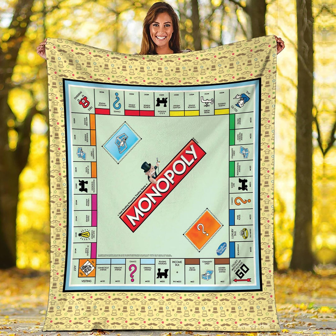 Board Game Monopoly Blanket Monopoly Fleece Blanket Monopoly Board Game ...
