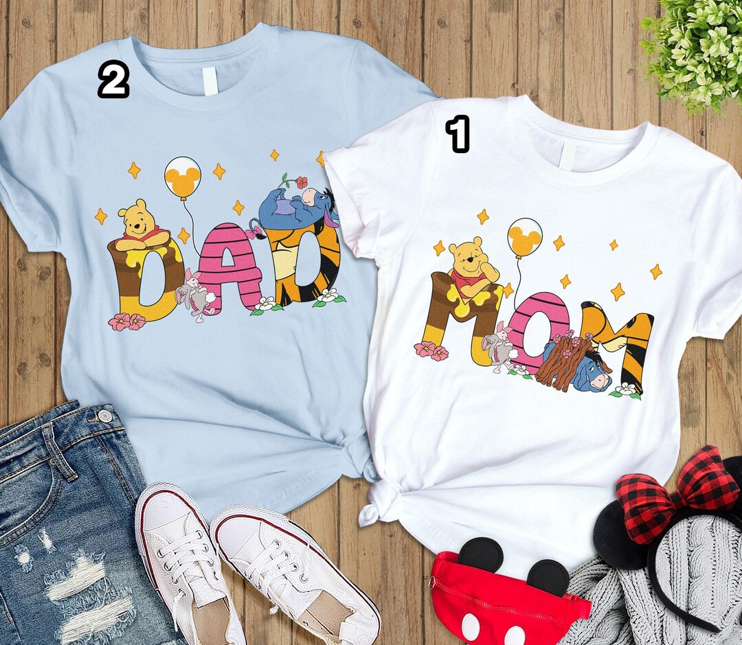 Disneyland Winnie the Pooh Mom and Dad Shirt | WDW Pooh and Friends ...