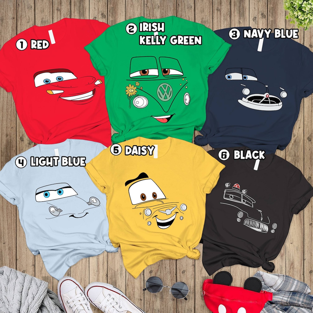 Cars Shirt | Lightning Mcqueen Doc Hudson Fillmore Luigi Guido Shirt ...