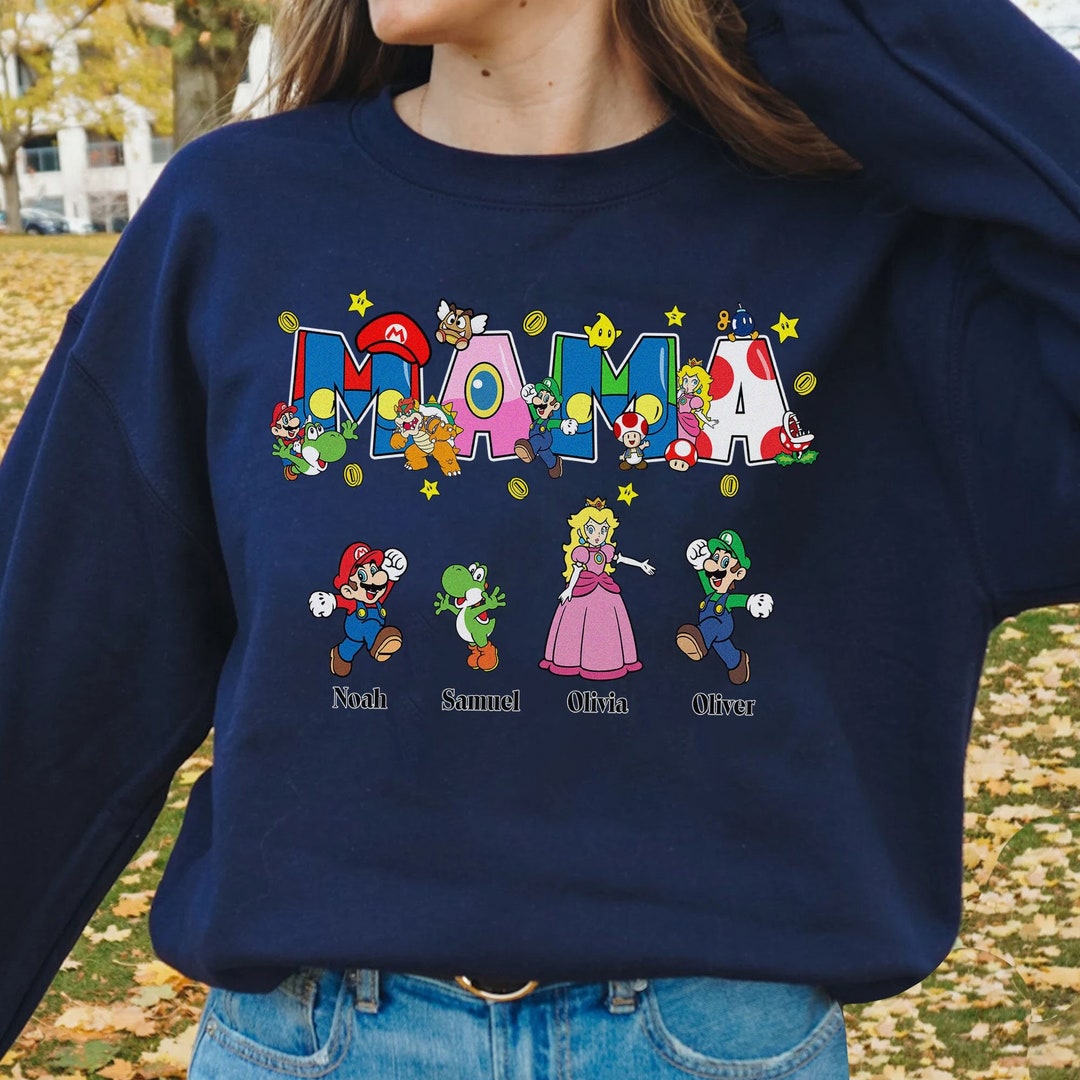 Custom Super Mario Mama Mother Day Shirt | Mario Luigi Mama Shirt ...