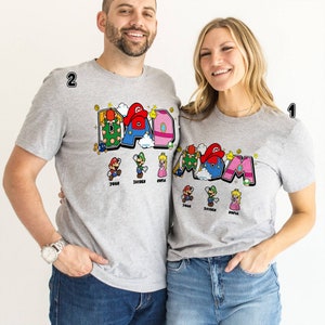 Custom Dad Mom Super Mario Father's Day Shirt Mario Bros Dad Shirt ...