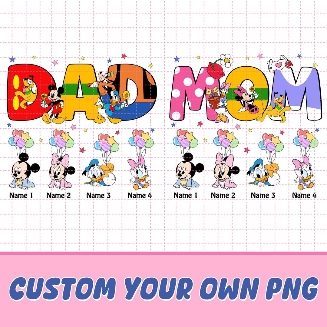 Personalized Disneyland Mickey and Friends PNG, Disneyland Family ...