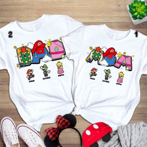 Custom Dad Mom Super Mario Father's Day Shirt Mario Bros Dad Shirt ...