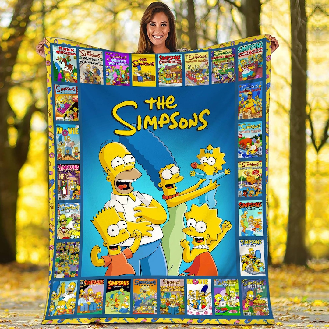 The Simpsons Fleece Blanket Simpsons Family Throw Blanket for Bed Couch ...