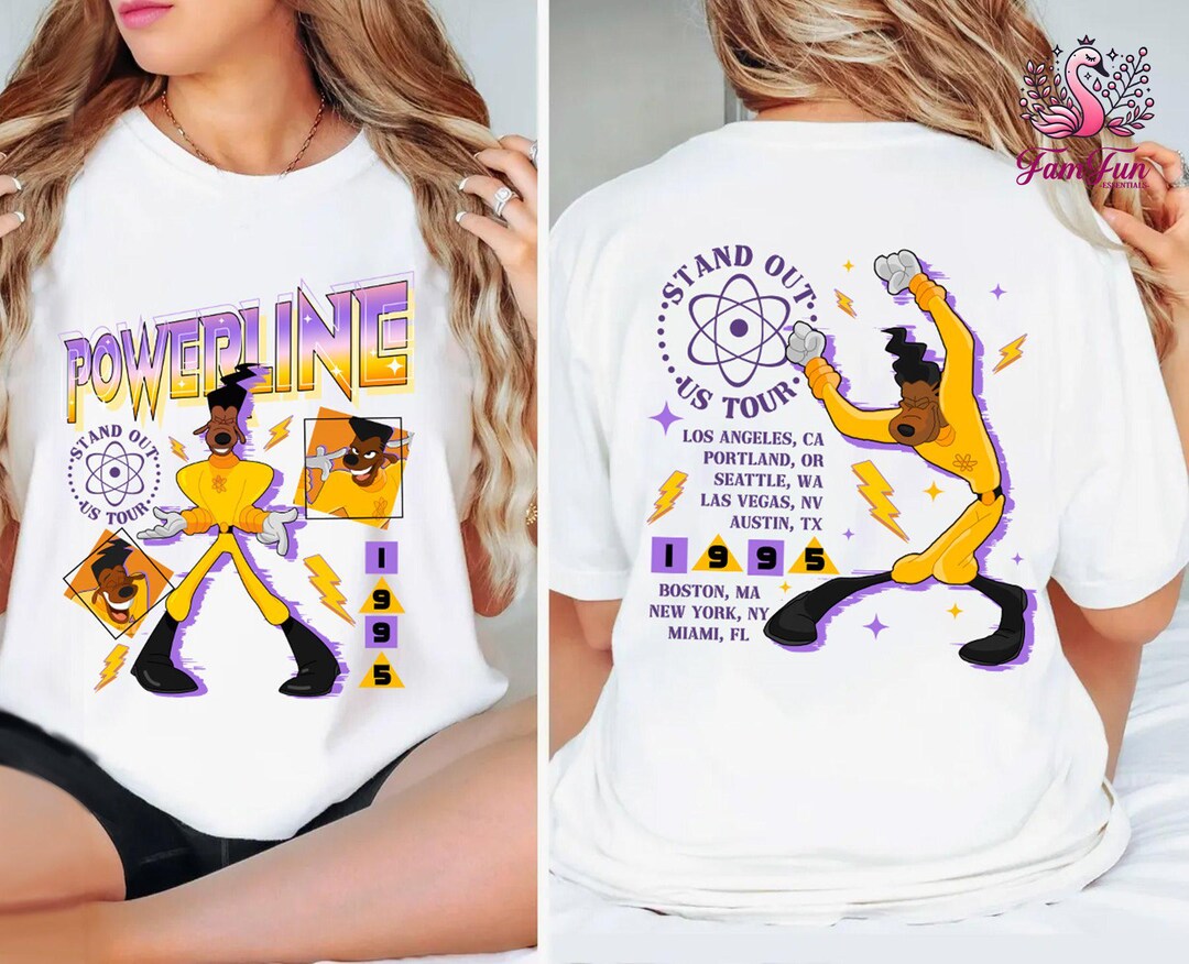 Retro Disneyland Goofy Powerline Stand Out Tour 95 Shirt,max Goofy ...