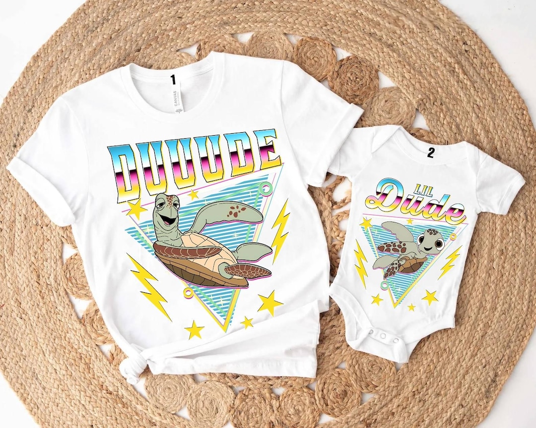 Finding Nemo Duuude and Lil Dude Shirt, Disneyland Squirt Crush Shirt ...