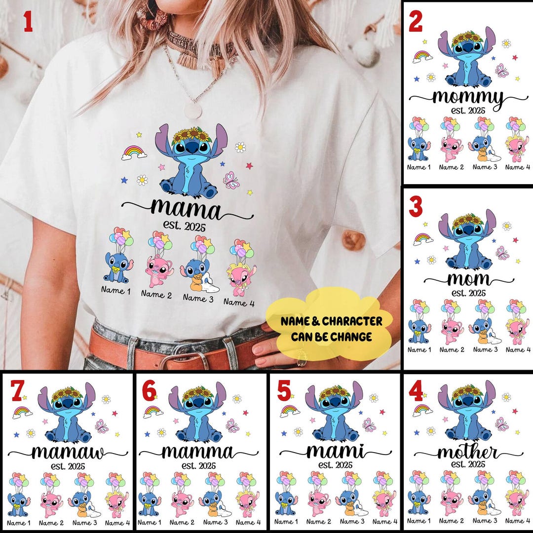 Custom Mama Stitch Shirt, Lilo and Stitch Mama Shirt, Stitch Mom Shirt ...