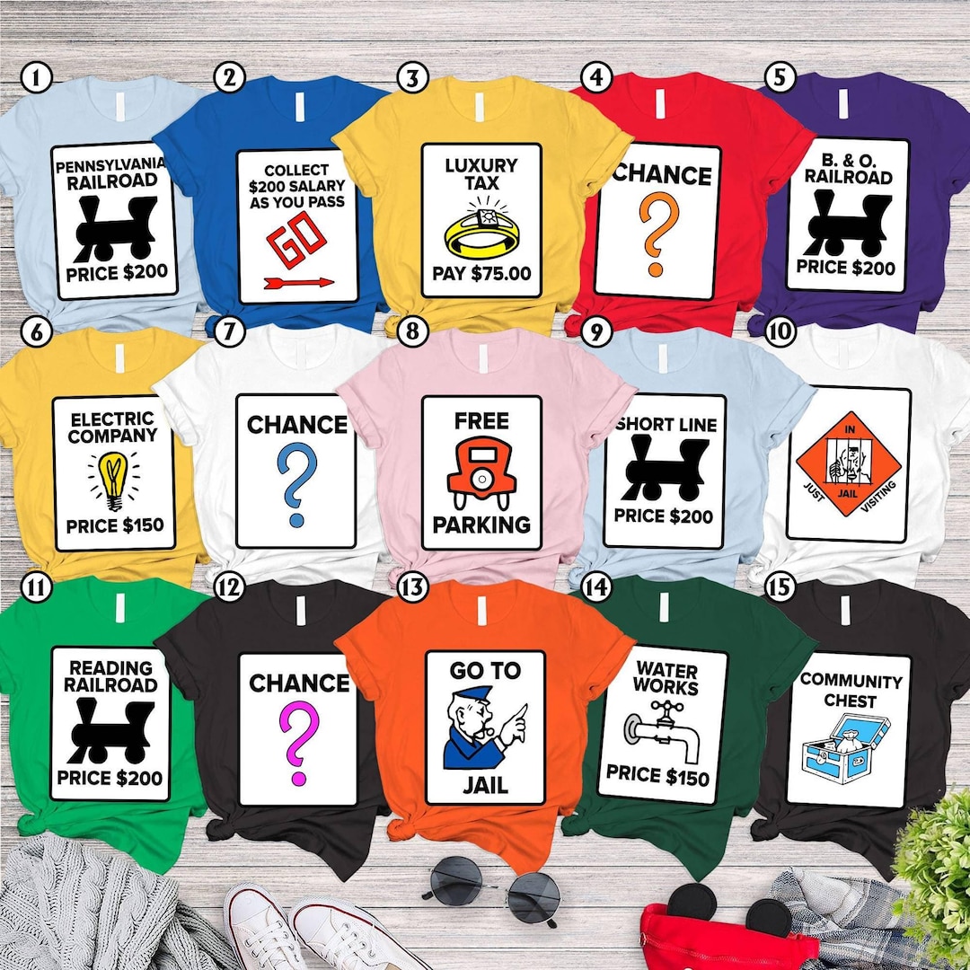 Monopoly Game Costume Shirt | Monopoly Game Cards Cosplay Shirt ...