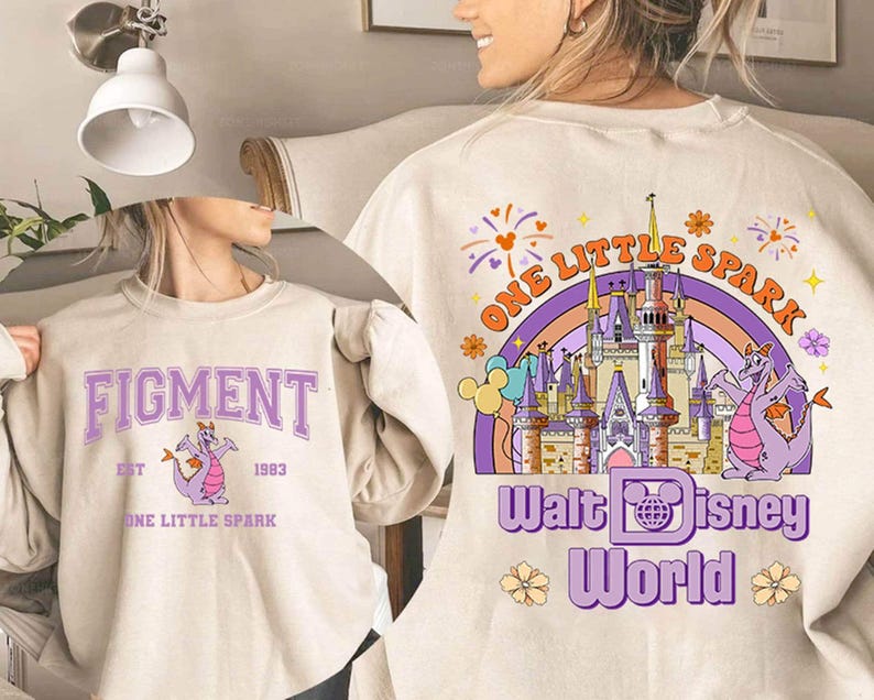 Figment Est 1983 2 Sided Shirt | One Little Spark Purple Dragon Shirt ...