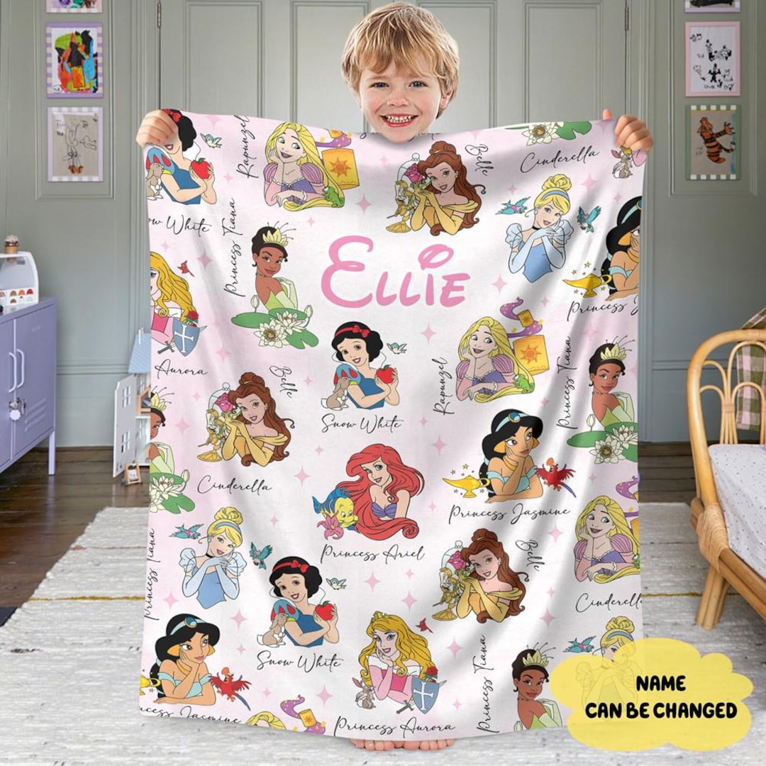 Disneyland Princess Blanket, Princess Snow White Cinderella Ariel Belle ...