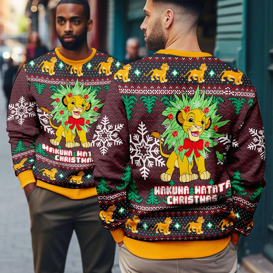 Disneyland the Lion King Ugly Sweater, Simba Lion King Ugly Christmas ...
