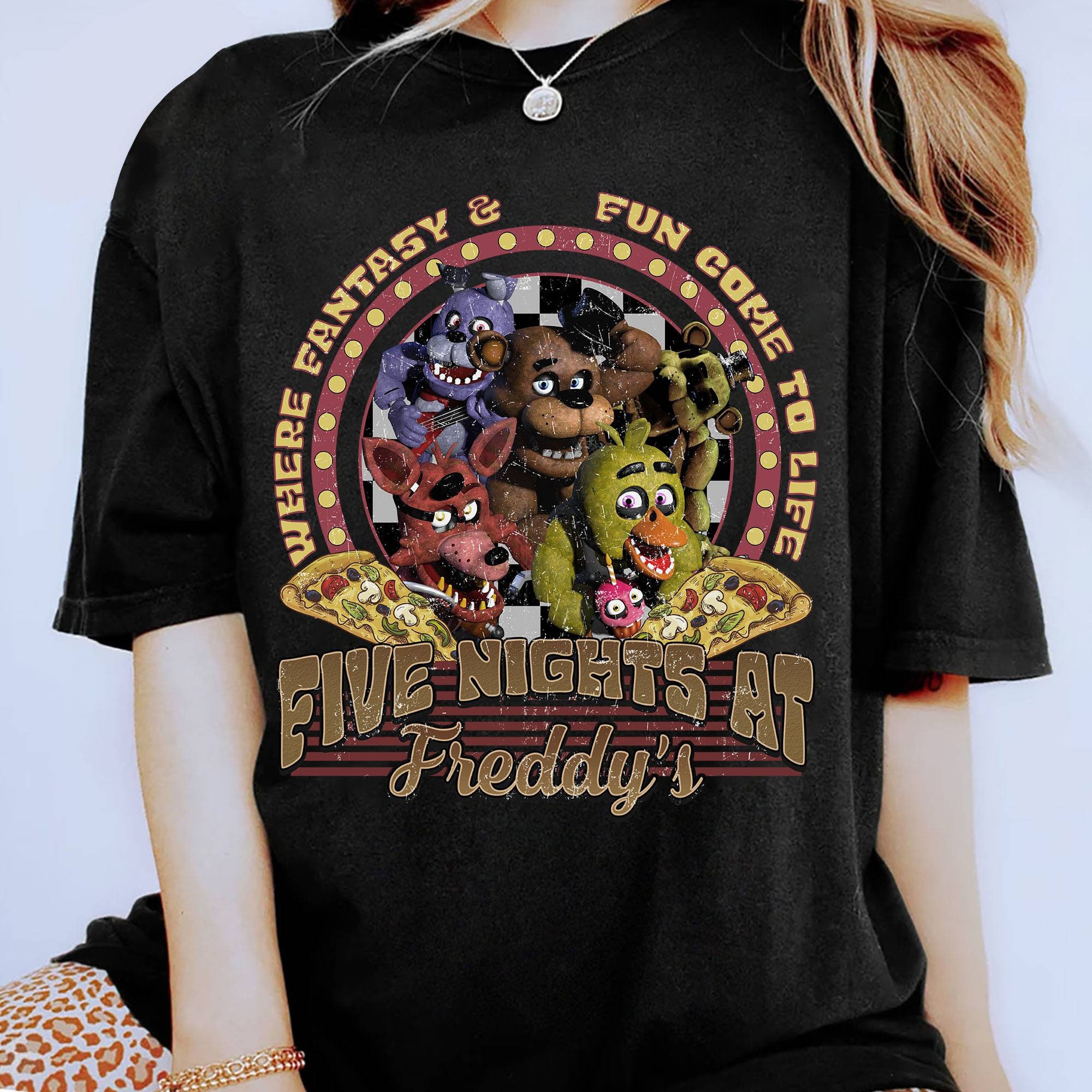 Five Nights at Freddy Shirt Freddy Fazbear Bonnie Chica Foxy - Etsy