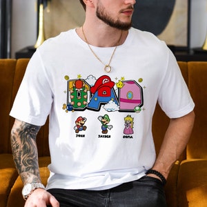 Custom Dad Mom Super Mario Father's Day Shirt Mario Bros Dad Shirt ...