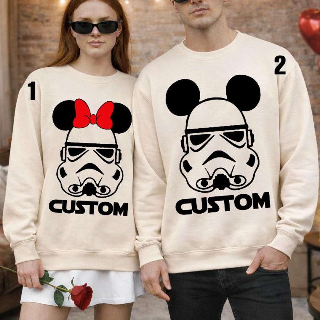 Custom Mickey Minnie Stormtrooper Couple Shirt, Starwars Valentine ...
