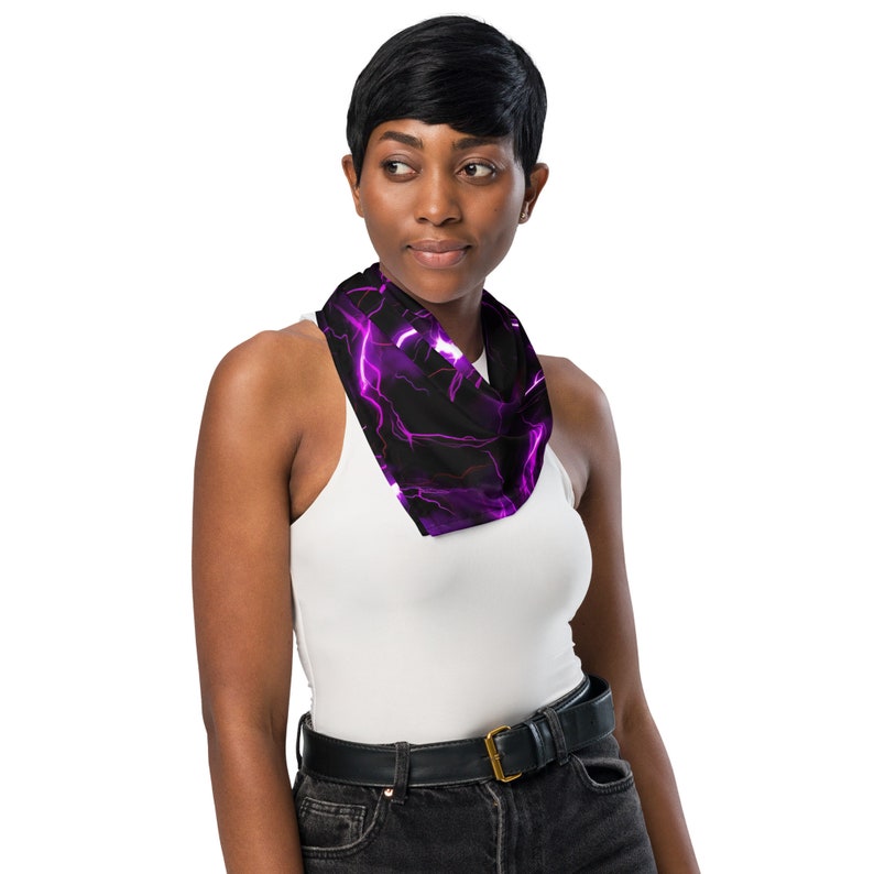 Purple Lightning Bandana Rave Bandana EDM Festival Bandana Trippy EDC ...