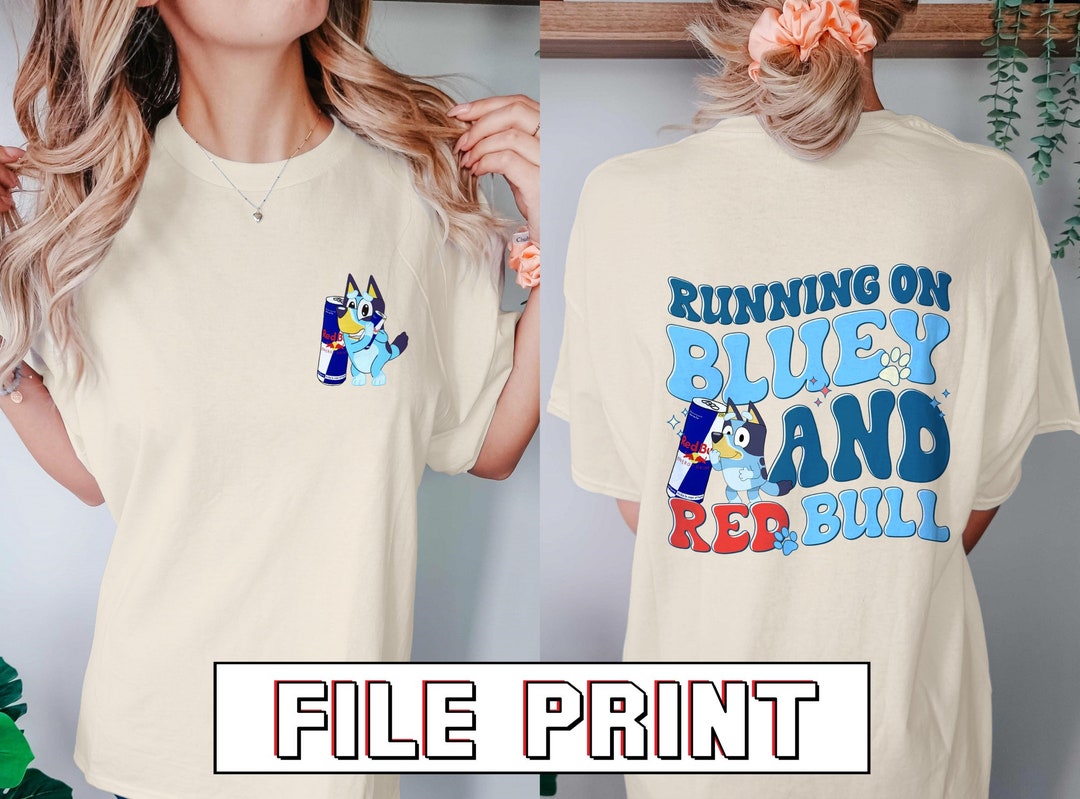 Bluey PNG Running on Bluey and Red Bull PNG Digital Download - Etsy