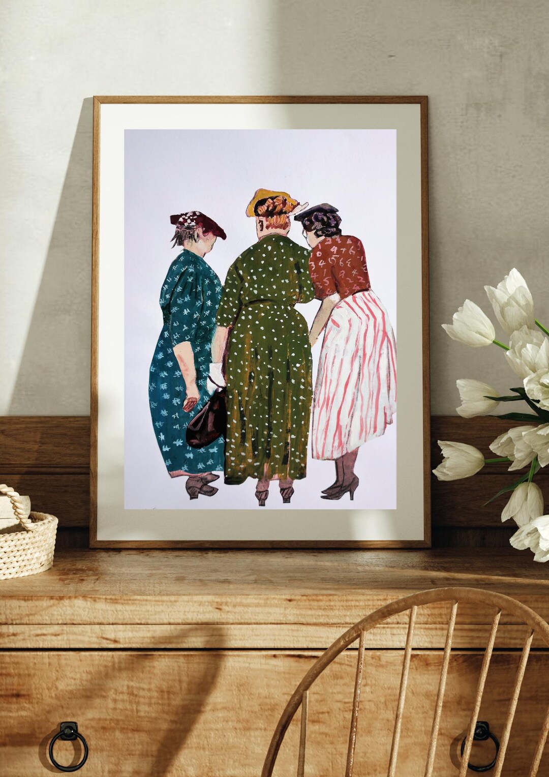 Maiden Aunts, Hand Cut Collage, Art Print, Digital Download, Wall Decor ...