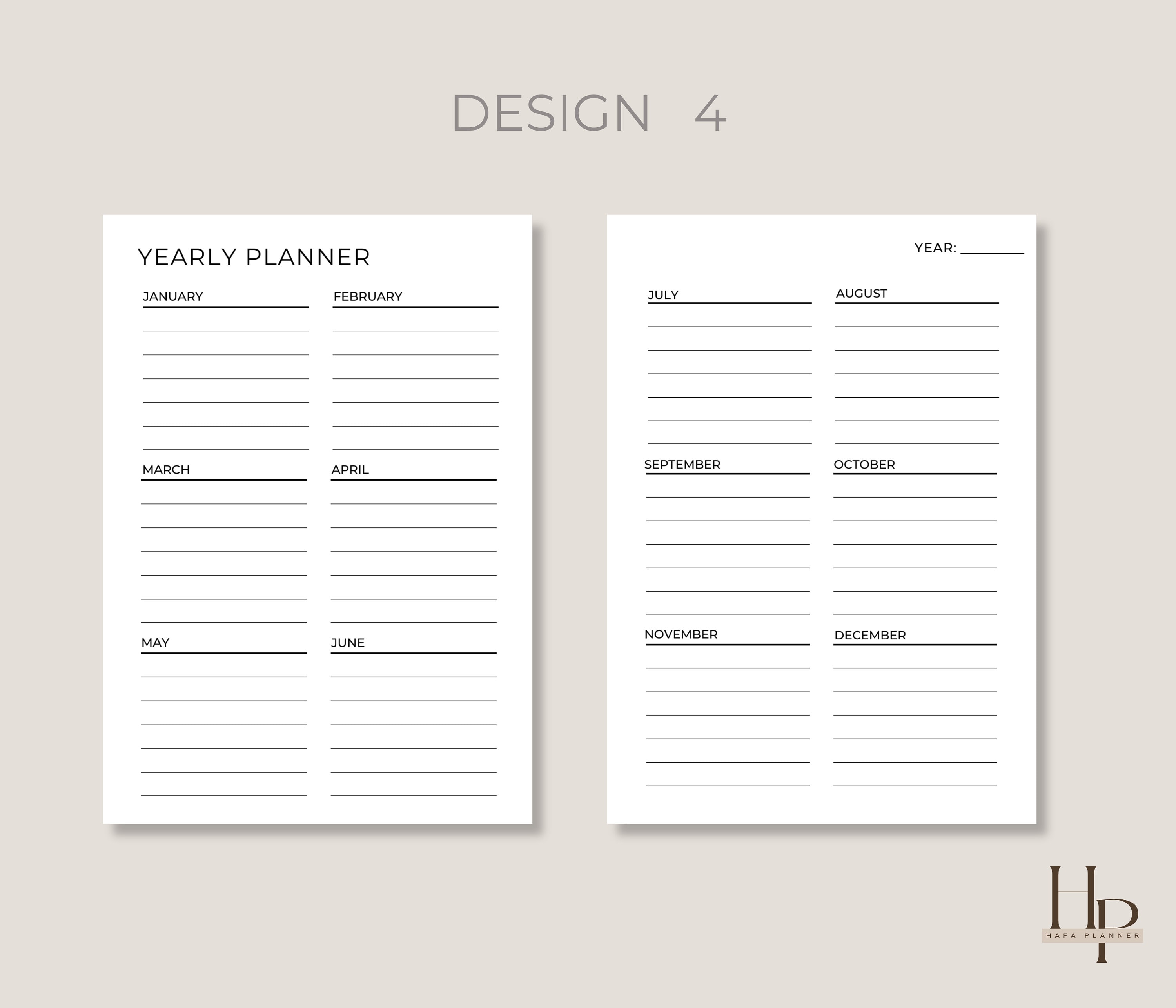 Yearly Planner at a Glance for 2024 Planner Printable, Undated Planner ...