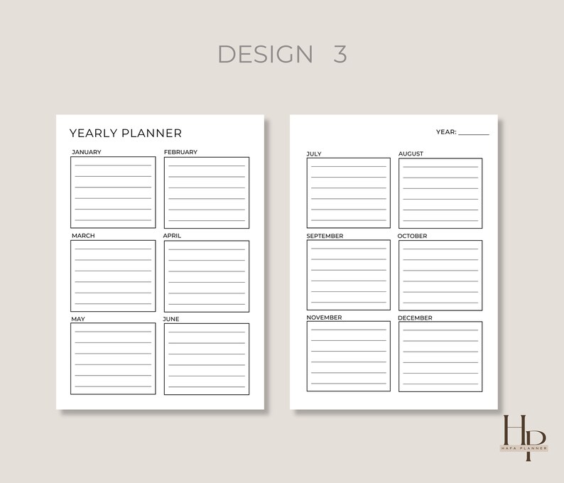 Yearly Planner at a Glance for 2024 Planner Printable, Undated Planner ...