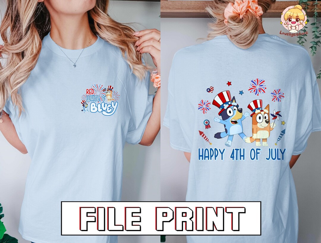 Red White & Bluey PNG Download Bluey and Bingo Fireworks 4th - Etsy.de