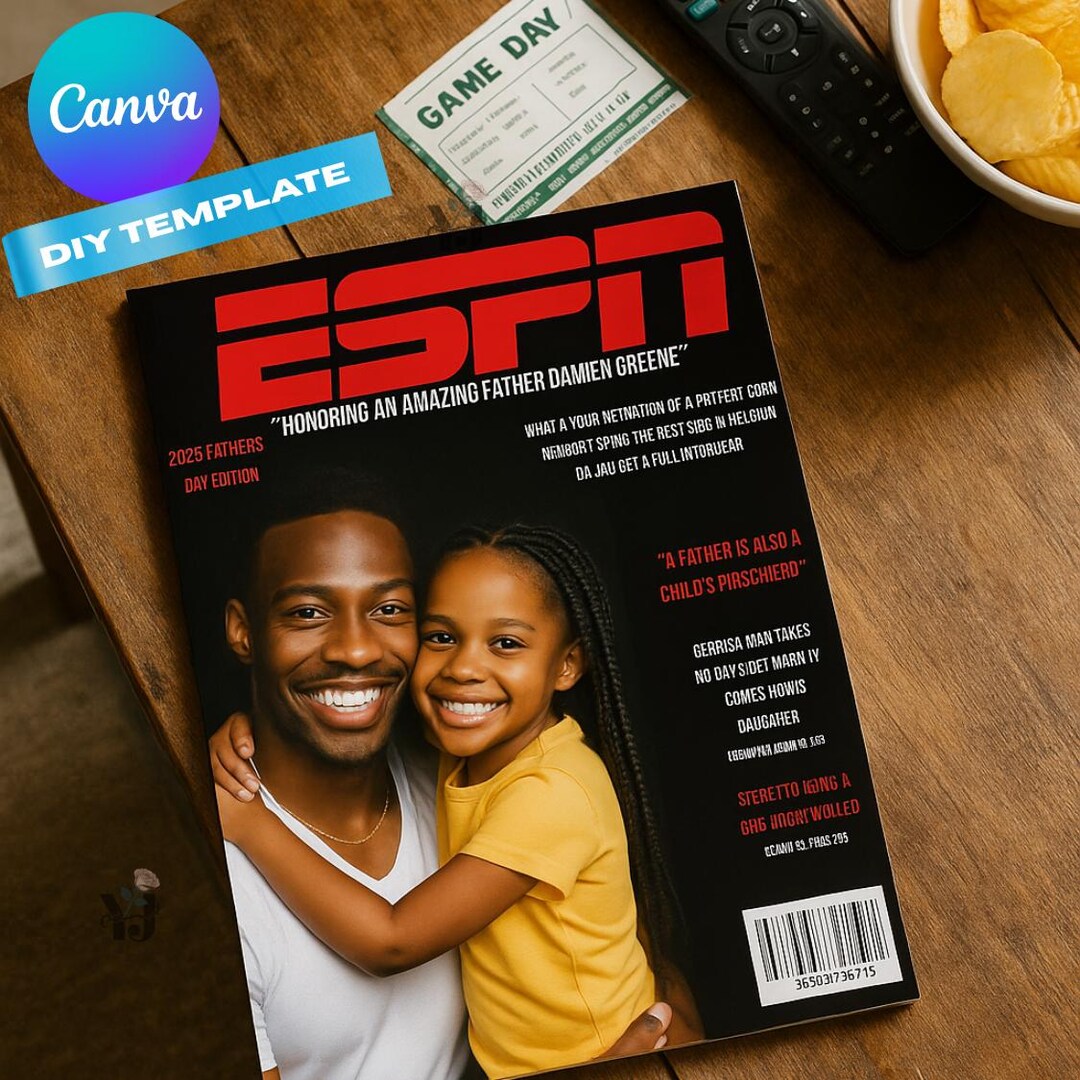 Father’s Day Magazine Cover Canva Template – Personalized Gift for Dad ...