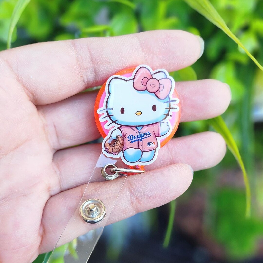 Hello Kitty Dodgers Badge Reels - Etsy